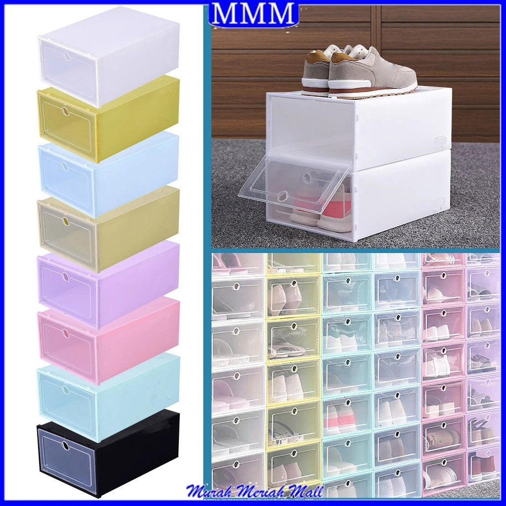 Jual MMM Kotak Sepatu Transparan Tebal Serbaguna Shoes Box Tempat ...