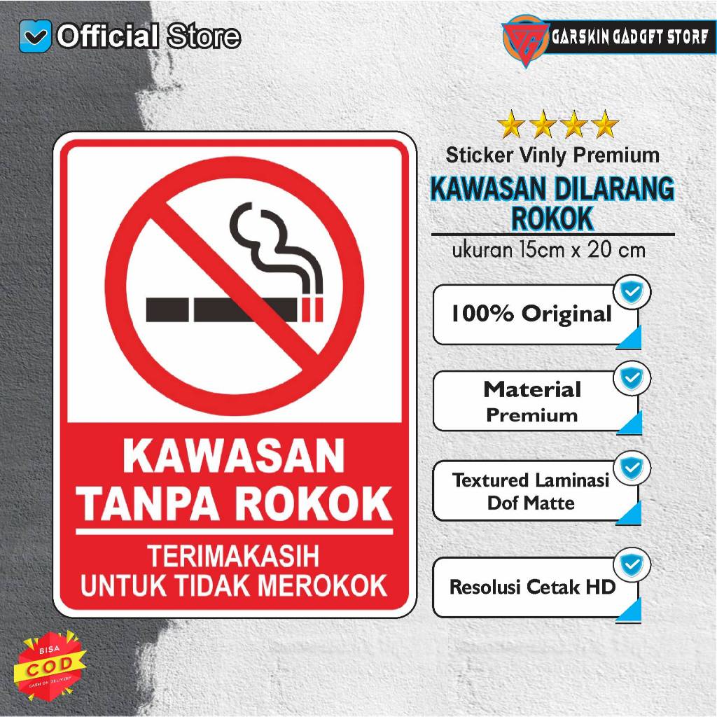 Jual Sticker Dilarang Merokok / Sticker TITIK Kumpul / Sticker Jalur ...