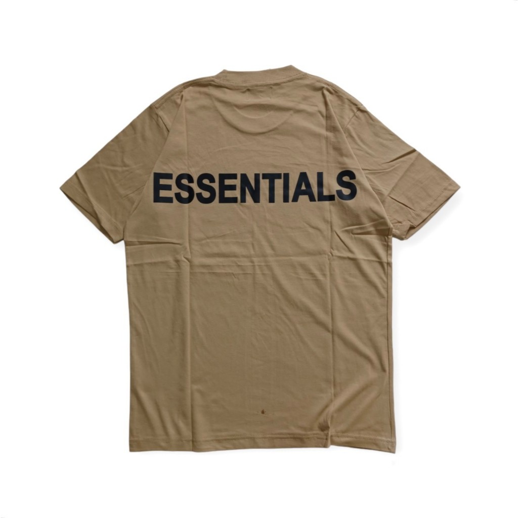 Jual Baju Kaos Pria Essentials Fear Of God Font Basic Logo Print Mocca ...