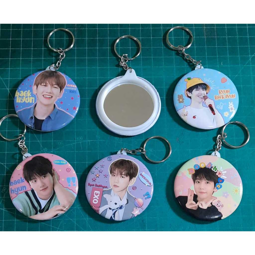 Jual Freebies Kpop Semua Groups bisa custom yah/Freebies Gantungan Kunci Cermin Baekhyun E X O ...