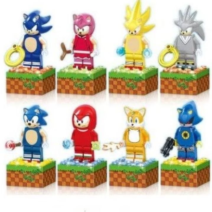 Jual BRICKS SONIC THE HEDGEHONG FIGURE SUPER SONIC - KNUCKLES THE ...