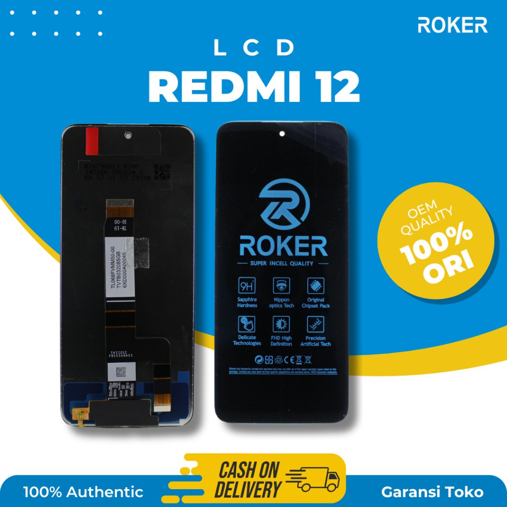 Jual ROKER LCD TOUCHSCREEN XIAOMI REDMI 12 /NOTE 12R /POCO M6 PRO 5G ...