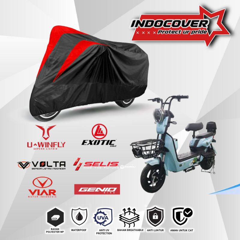 Jual cover sepeda listrik waterproof, cover penutup sepeda listrik ...