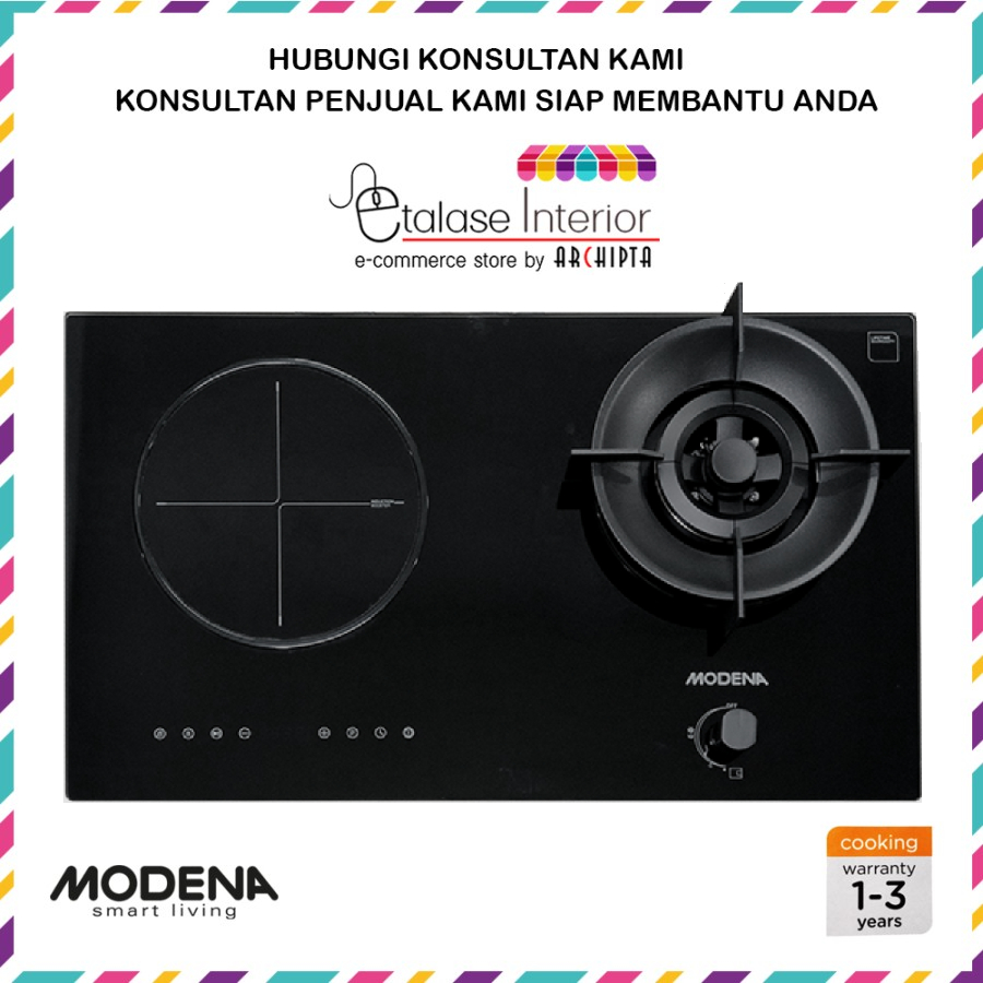 Jual Modena Kompor Tanam Built In 2 Tungku Hybrid Kombinasi GAS ...