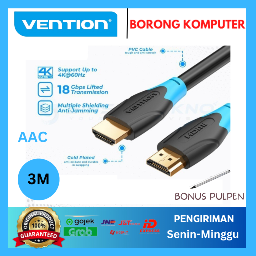 Jual Kabel HDMI Vention AAC 3 Meter Male to Male - AAC | Shopee Indonesia
