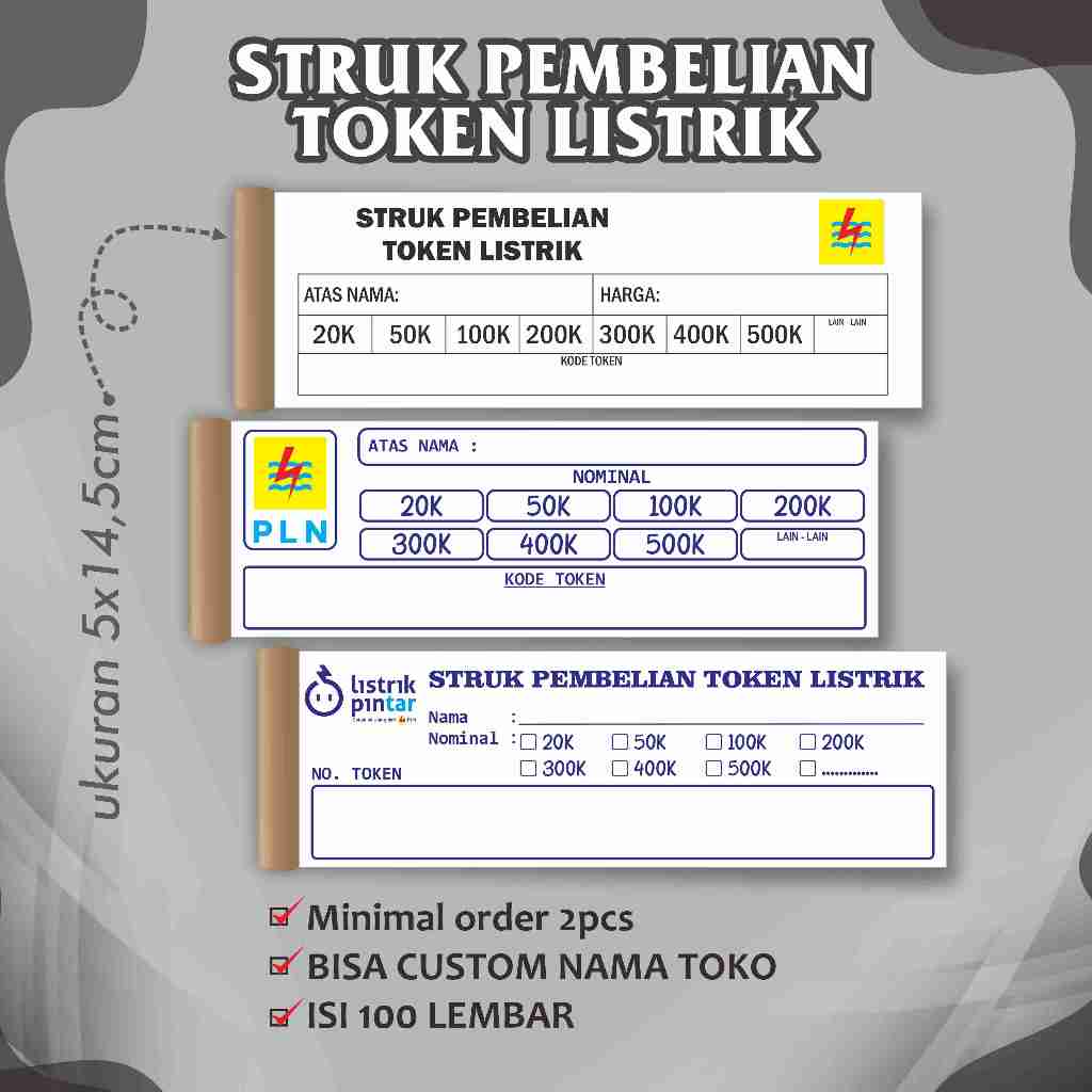 Jual Struk Token Listrik Struk Pembelian Token Listrik Nota Token ...