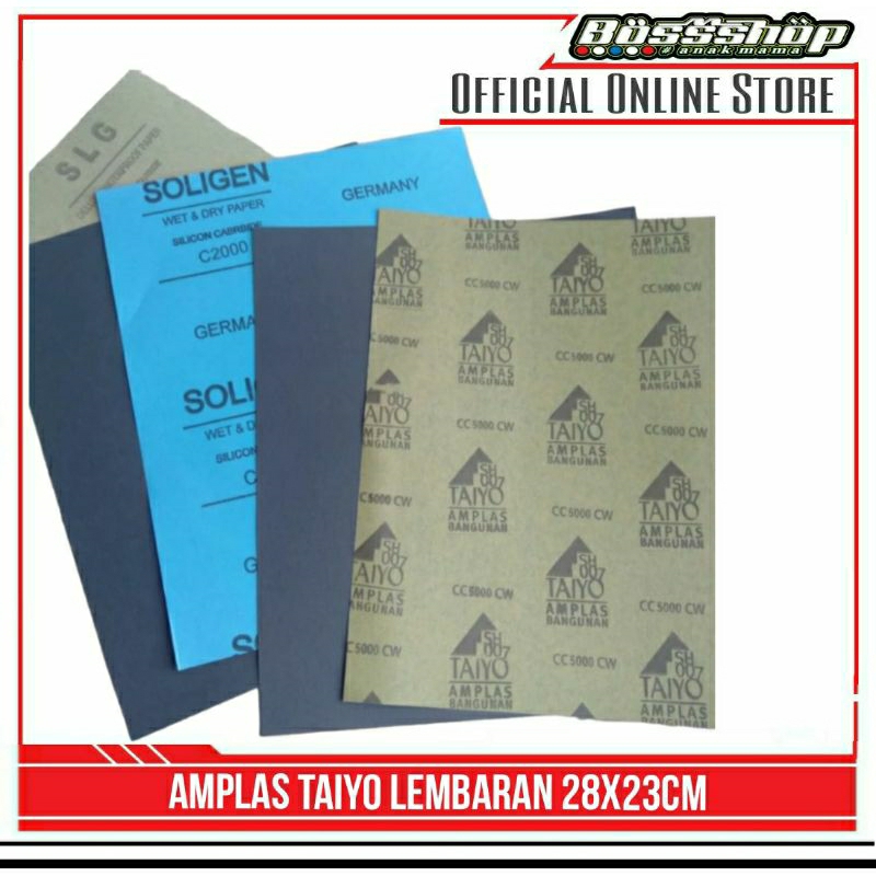 Jual Amplas TAIYO Lembaran Amplas Bangunan serbaguna Grit 80-100-240 ...