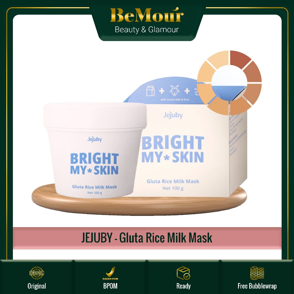 Jual JEJUBY - GLUTA RICE MILK MASK ( 100 g ) - Bright My Skin 2 in 1 ...