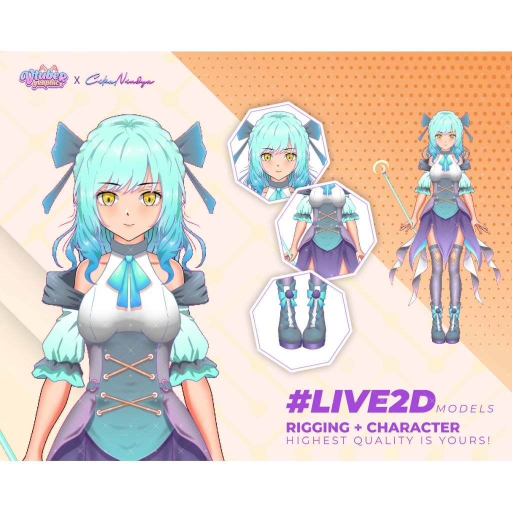 Jual Buat Konten Streaming Anda Lebih Menarik dengan VTuber Live2D Model, Live2D Streaming ...