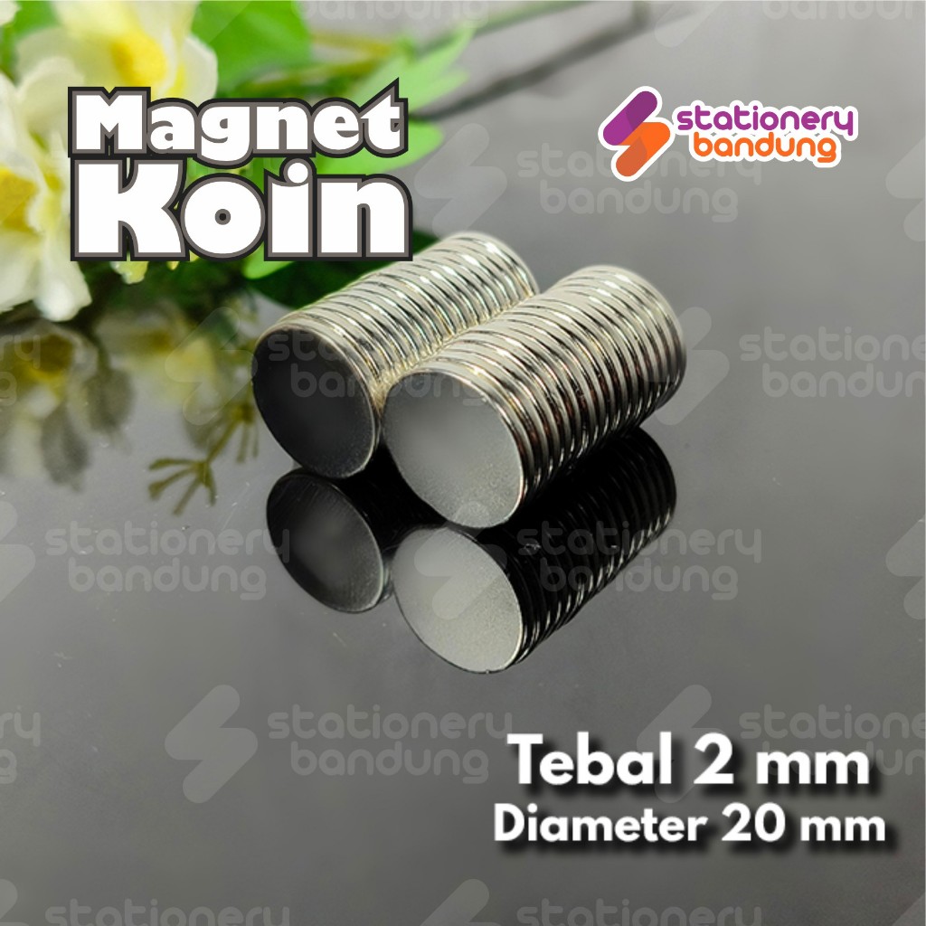 Jual Magnet Magnit Besi Berani Neodymium Ukuran 20 mm Besar Kecil ...