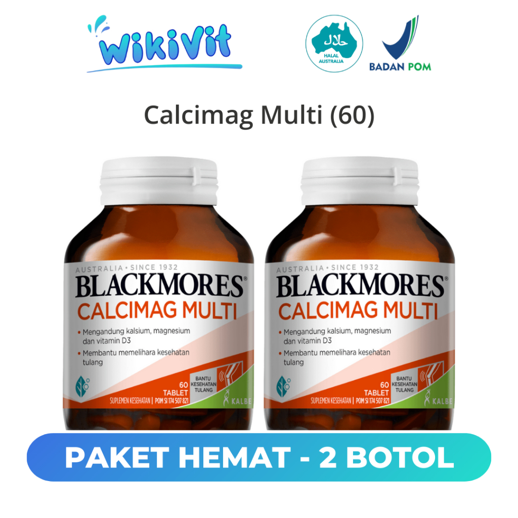 Jual 2 BOTOL | BLACKMORES Calcimag Multi 60 Tablet - HALAL BPOM KALBE / BLACKMORES Calcium ...