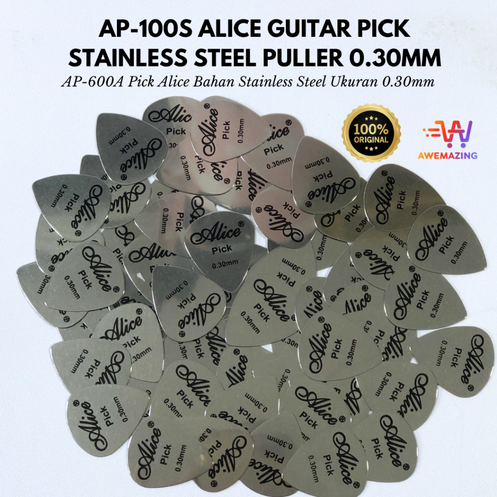 Jual Pick Gitar Alice AP-100S Bahan Stainless Steel Ukuran 0.30mm ...