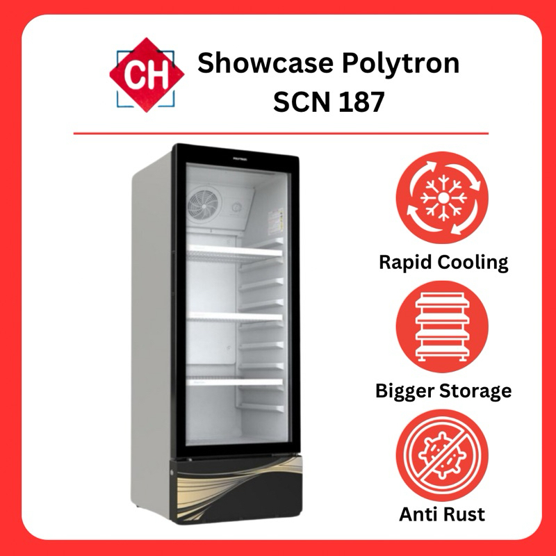 Jual Showcase Polytron SCN 187 Kapasitas 180 Liter Alat Pendingin ...