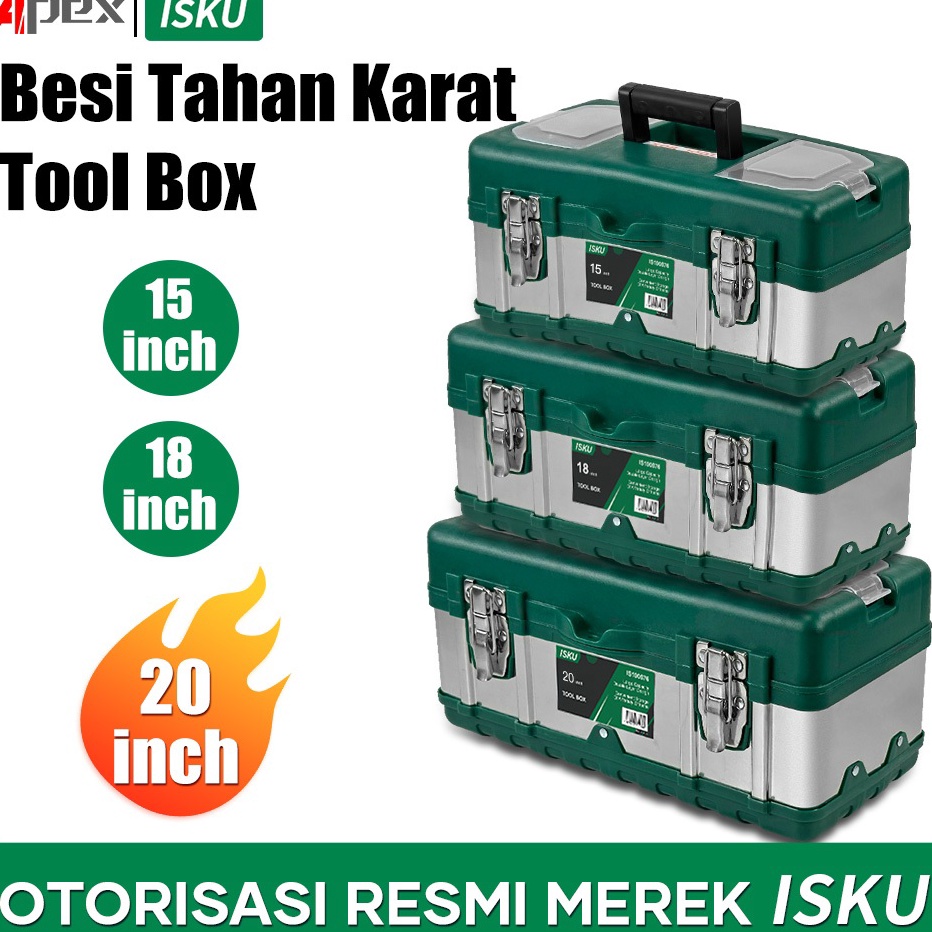 Jual 77 ISKU Tool box Besar stainlees 15 18 2 inch tahan lama toolbox ...