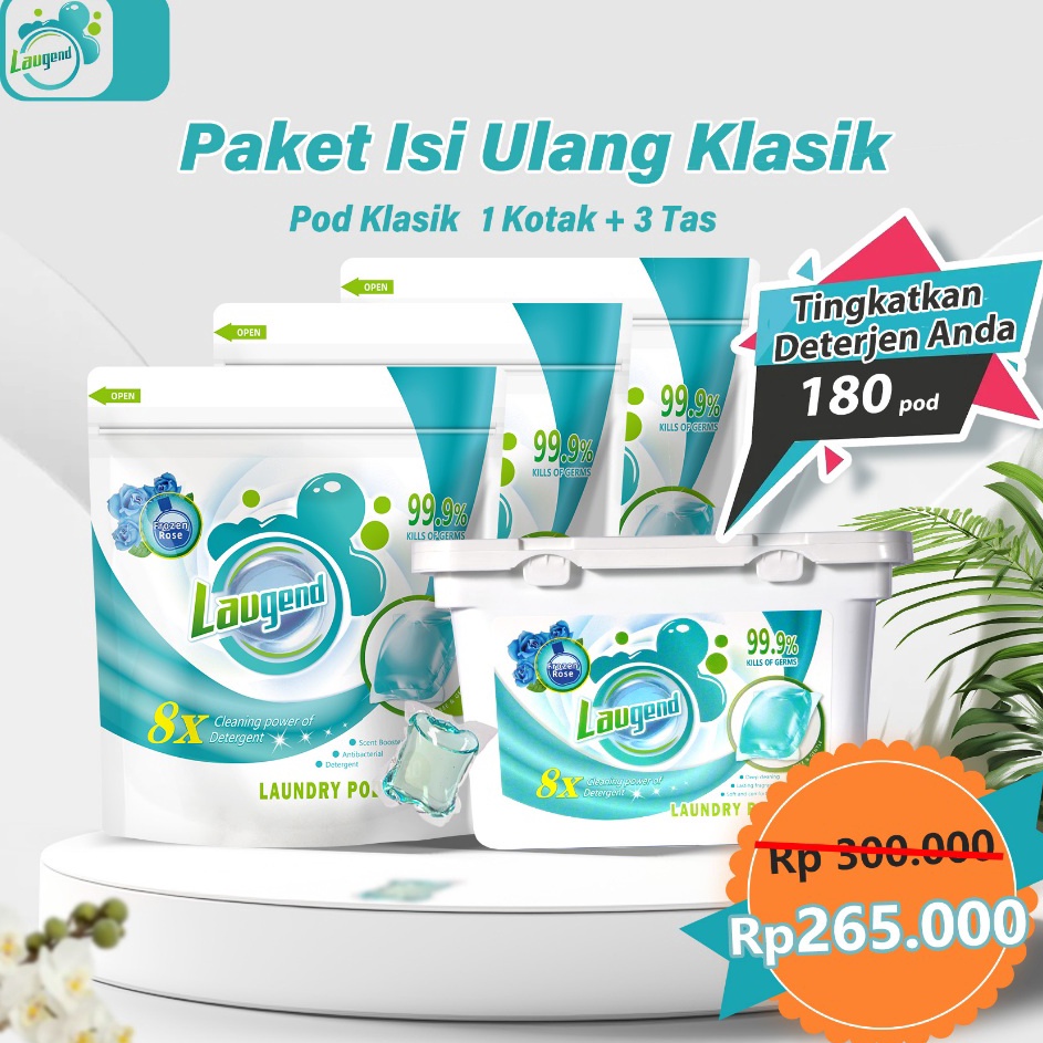 Jual MEGA SALE Classic Refill BundleLaugend 18 Pods For 8Month Laundry 4 PCS Bundle Laugend ...