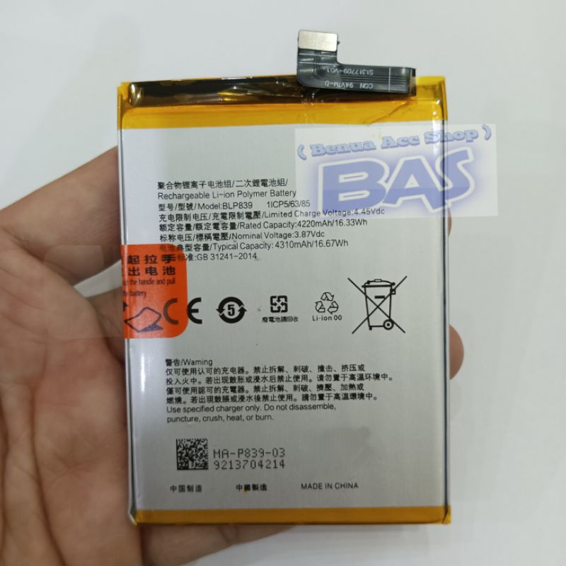 Jual Baterai Batre Reno 5Z / A95 5G ( BLP839 ) | Shopee Indonesia