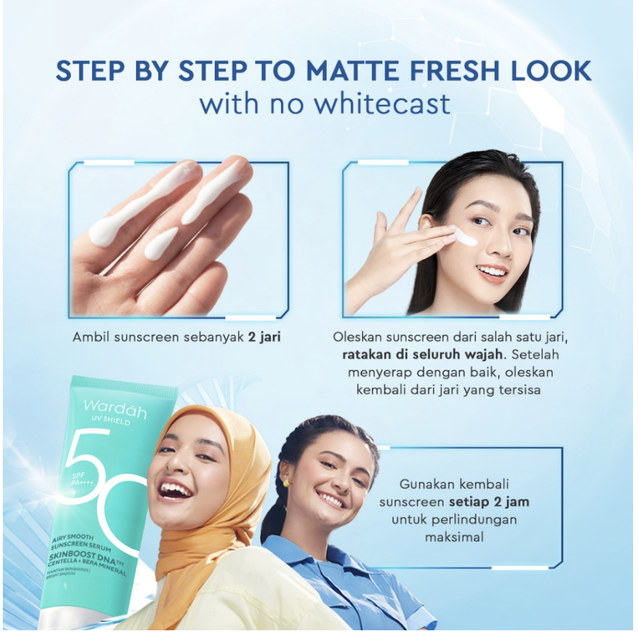 Jual Wardah Sunscreen Series - UV Shield Airy Smooth SPF50/Aqua Fresh ...