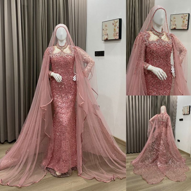 Jual Gaun Pengantin Slim Ekor Cheongsam / Gaun Pengantin Premium Dress ...