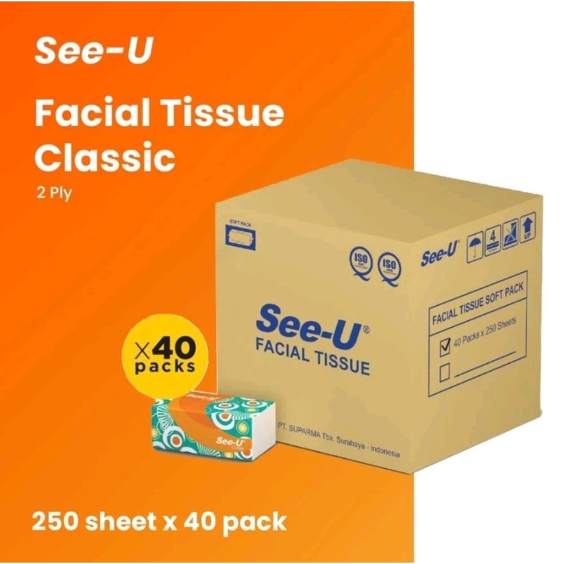 Jual Tisu SEE U facial clasik 250 sheet (KARTON isi 40 pcs) | Shopee ...