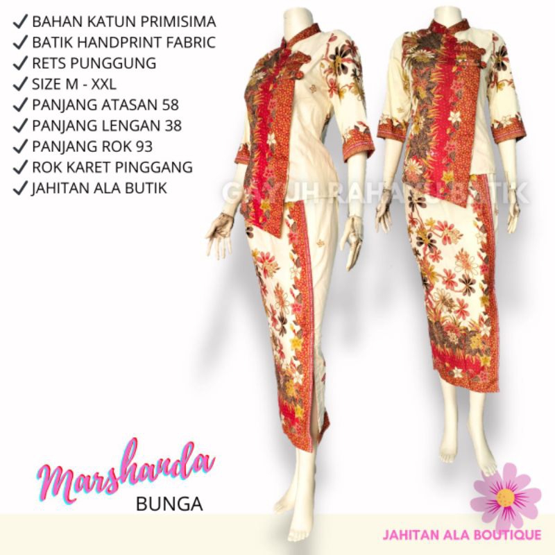 Jual MARSHANDA BUNGA - SET BATIK PRAMUGARI / Setelan Kebaya Batik Murah ...