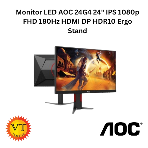 Jual Monitor LED AOC 24G4 24" IPS 1080p FHD 180Hz HDMI DP HDR10 Ergo ...