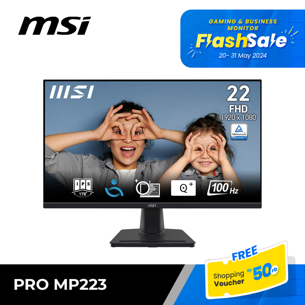 Jual LED MONITOR MSI PRO MP223 (22"/FHD/VA/100hz/1ms/Frameless/HDMI/VGA ...