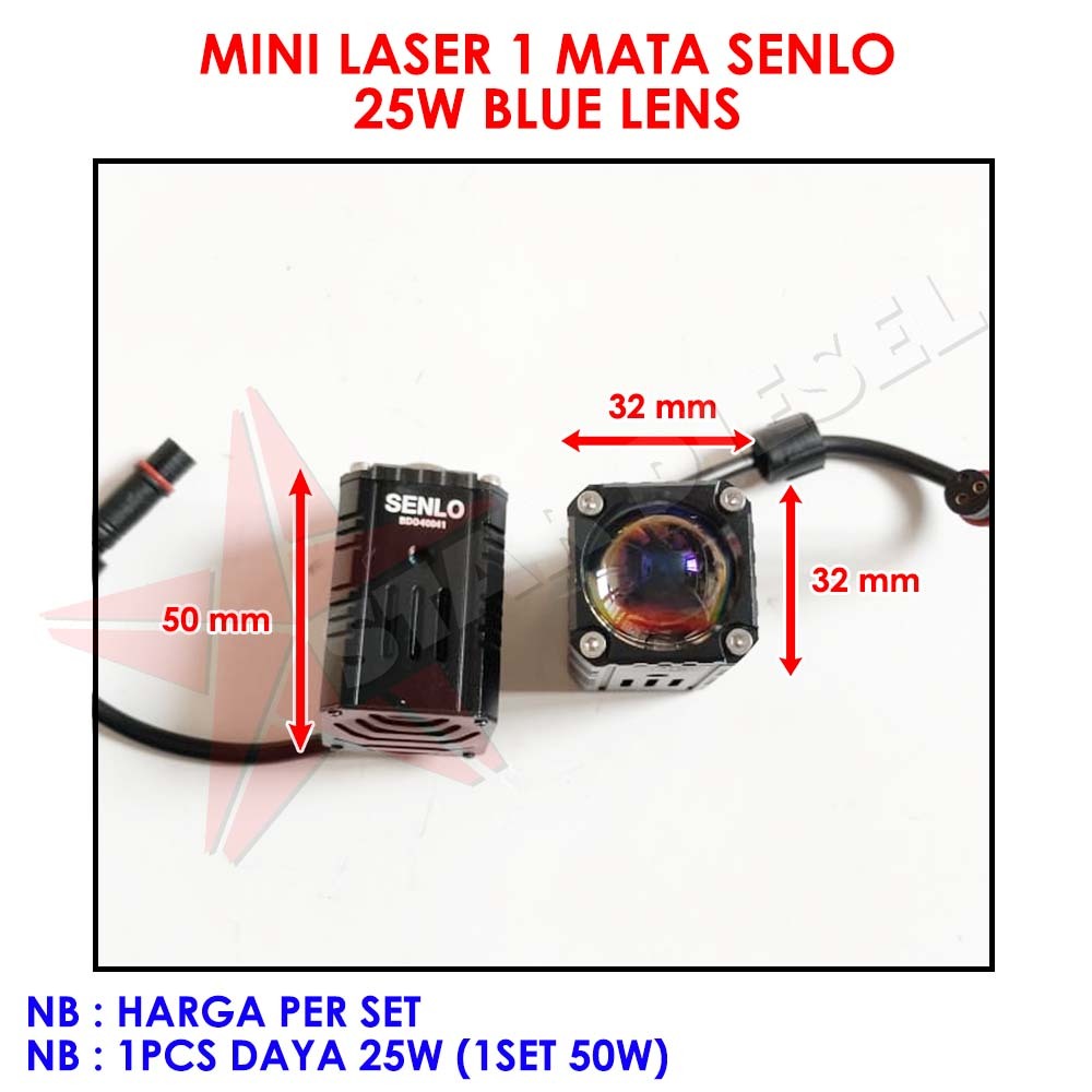 Jual LASER 1 MATA X1 MATRIX SENLO HI LO LENSA KACA LED DUA WARNA ...