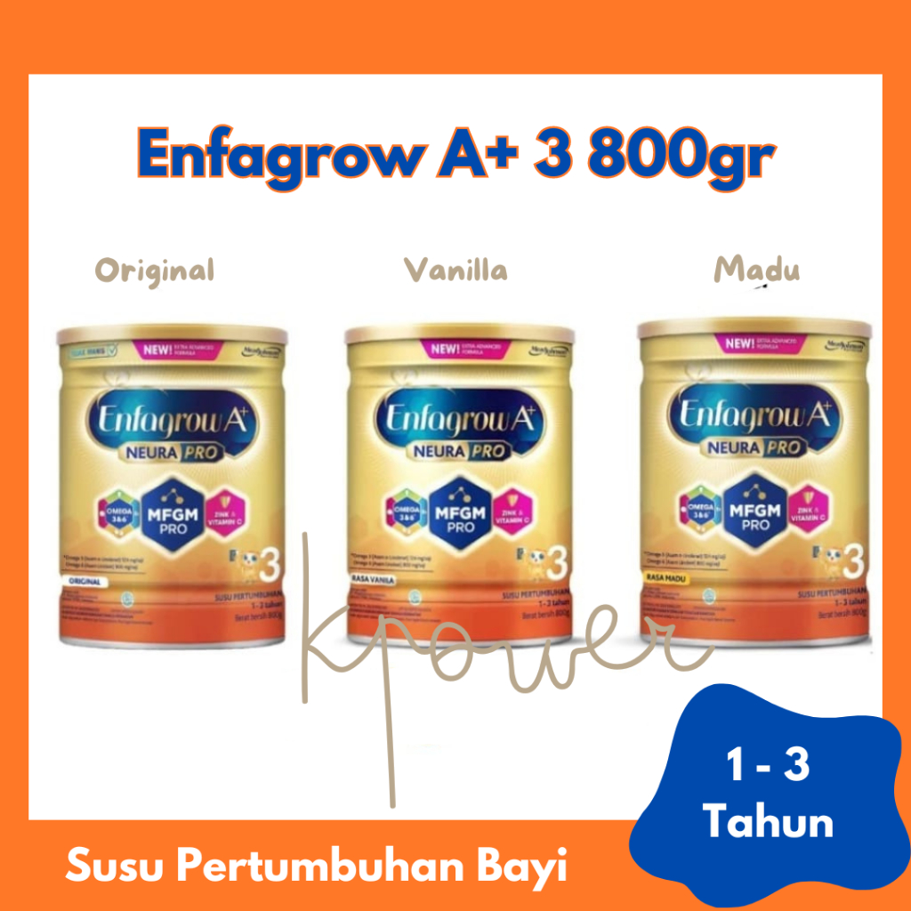 Jual Enfagrow A+ 3 Susu Formula Anak 1-3 Tahun Original Vanilla Susu Pertumbuhan 800gr | Shopee ...