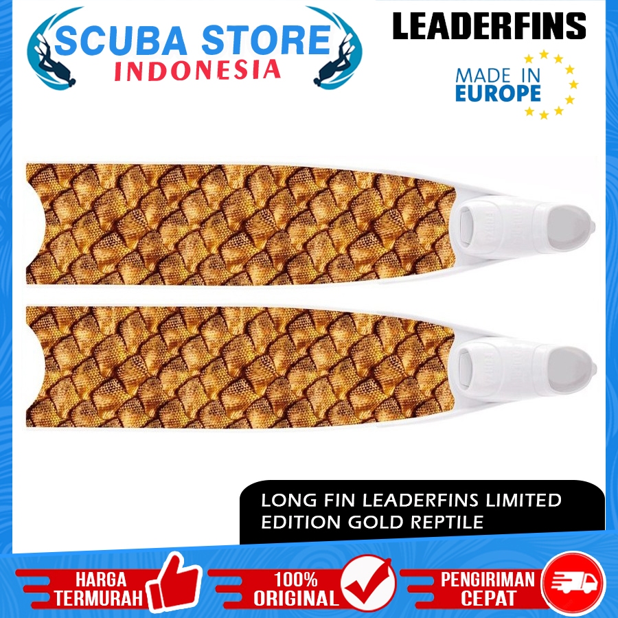 Jual Long Fin Leaderfins Limited Edition Gold Reptile Pure Carbon ...