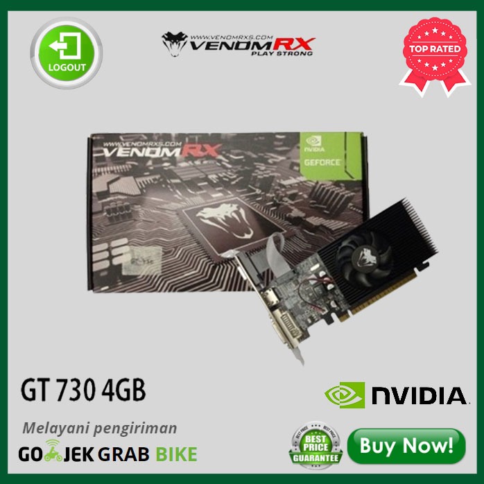 Jual VGA Card VenomRX nVidia Geforce GT 730 4GB DDR3 Resmi | Shopee Indonesia