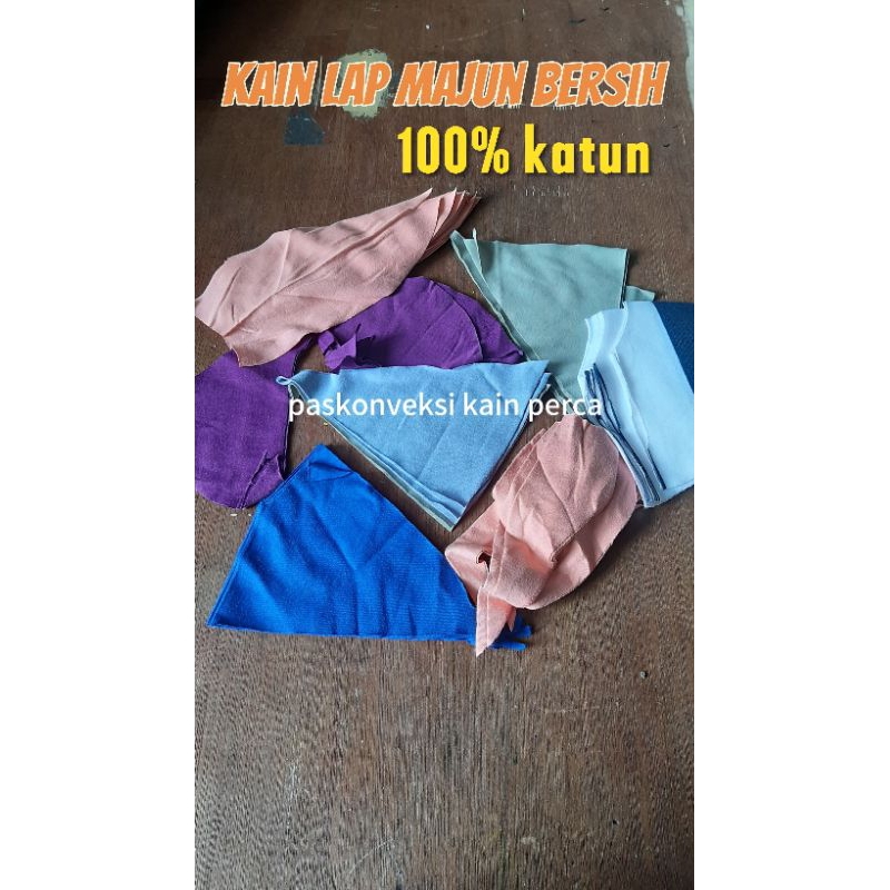 Jual Kain lap majun bersih 100% katun (mix warna) harga 1kg | Shopee ...