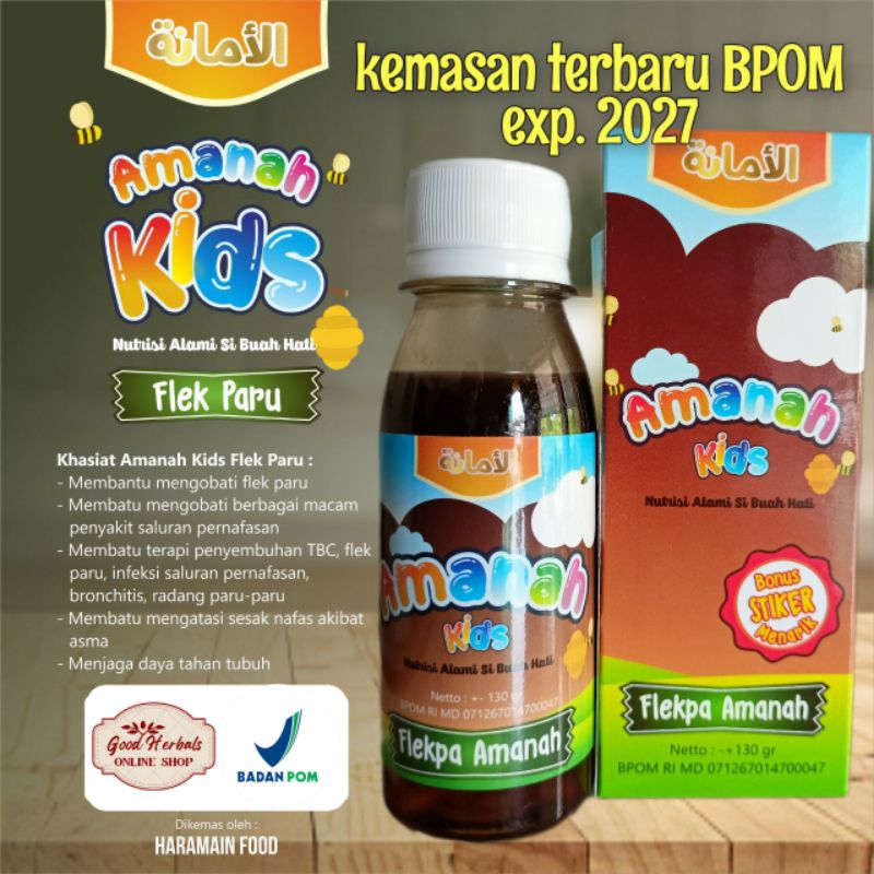 Jual Madu Anak Flek Paru Flekpa Amanah Kids 130 gram Obat Herbal TBC ...