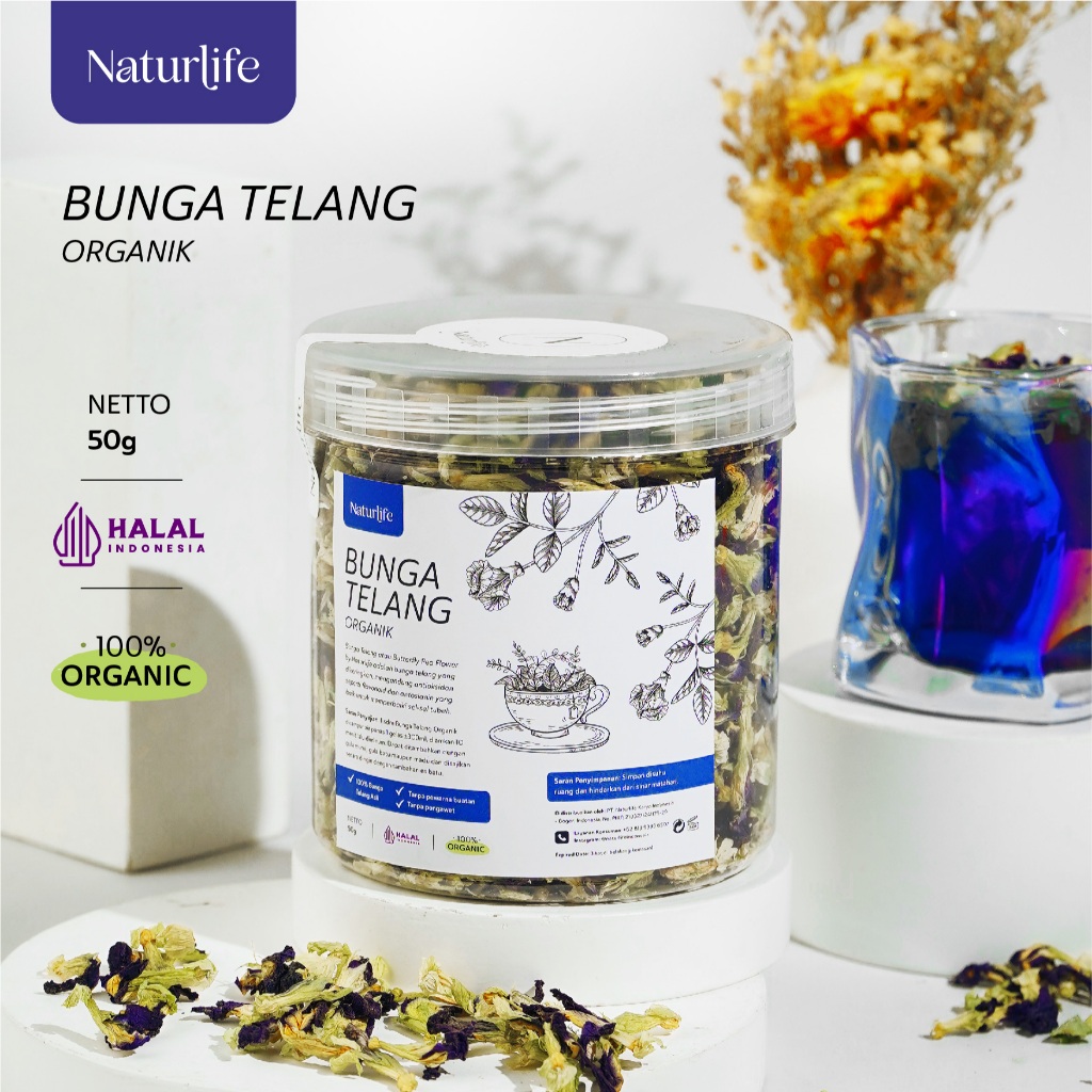 Jual TEH BUNGA TELANG KERING SEGAR ORGANIK 50G MINUMAN BUNGA TELANG ...