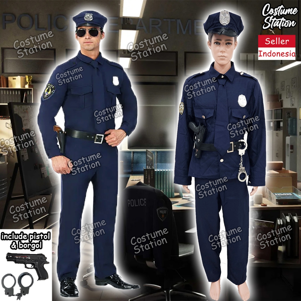 Jual Kostum Police Man / Costume Profesi Polisi Halloween cowo dewasa ...