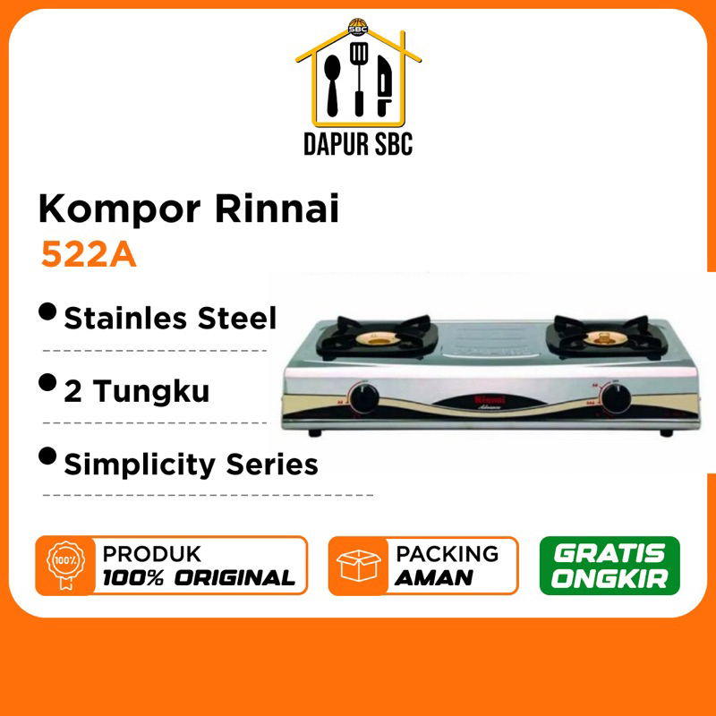 Jual Kompor Gas RINNAI RI 522A/RI 522E/RI 522C | Shopee Indonesia