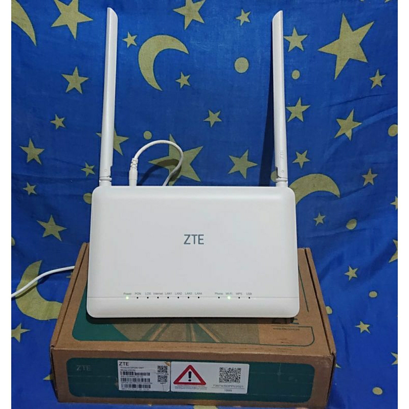 Jual ZTE F670L ROUTER GPON ONT ZXHN WI-FI DUAL-BAND PORT BIRU (Unit Plus Adaptor) | Shopee Indonesia