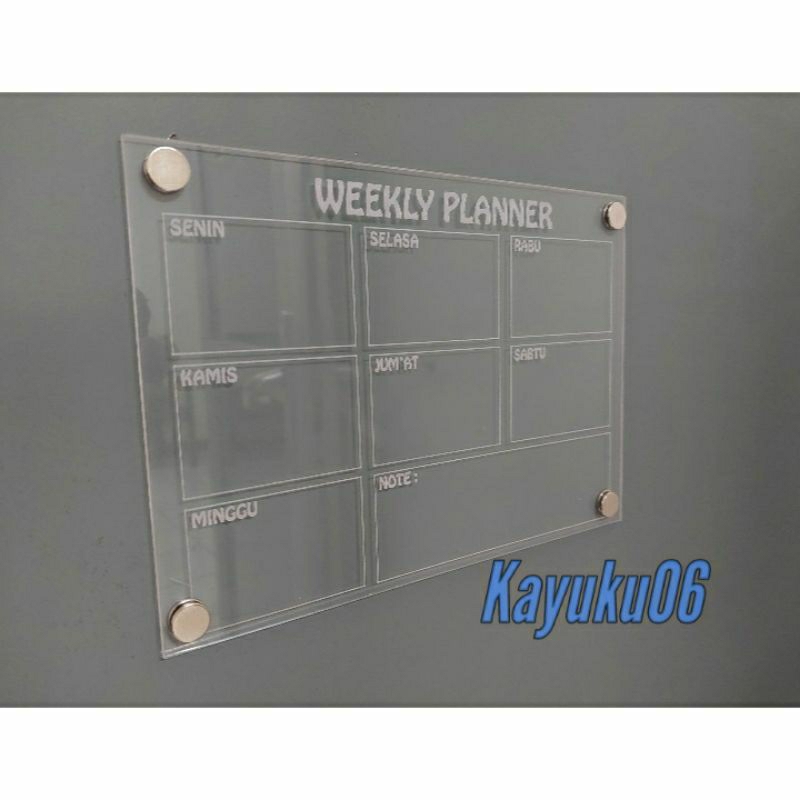 Jual Weekly Planner Akrilik A5 / Perencanaan Mingguan Akrilik | Shopee ...