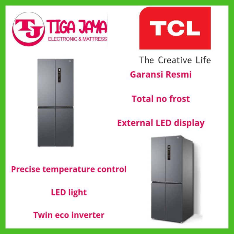Jual TCL P500CD KULKAS SIDE BY SIDE MULTI DOOR 4 PINTU 439 LITER TWIN ...