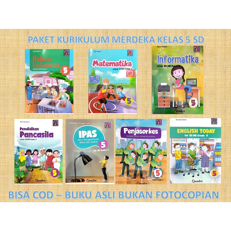 Jual QUADRA-BUKU TEKS KURIKULUM MERDEKA KELAS 5 SD/MI PENERBIT QUADRA | Shopee Indonesia