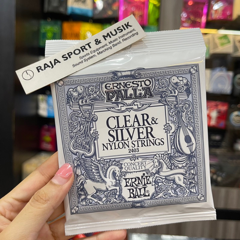 Jual SENAR KLASIK ERNIE BALL CLEAR DAN SILVER NYLON STRINGS 2403 ...