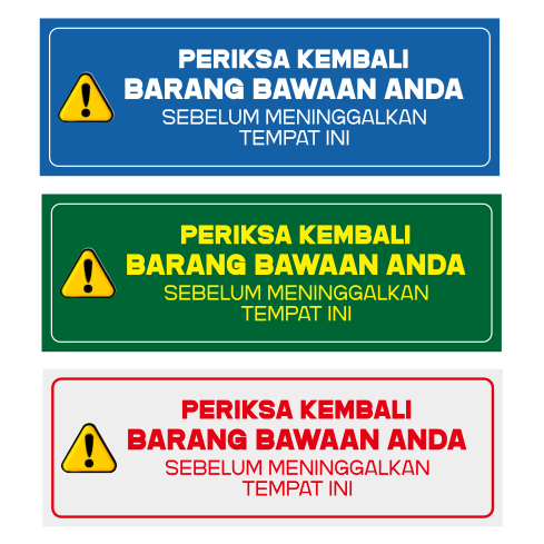 Jual STICKER LABEL JANGAN LUPA BARANG BAWAAN ANDA, STICKER MASJID ...