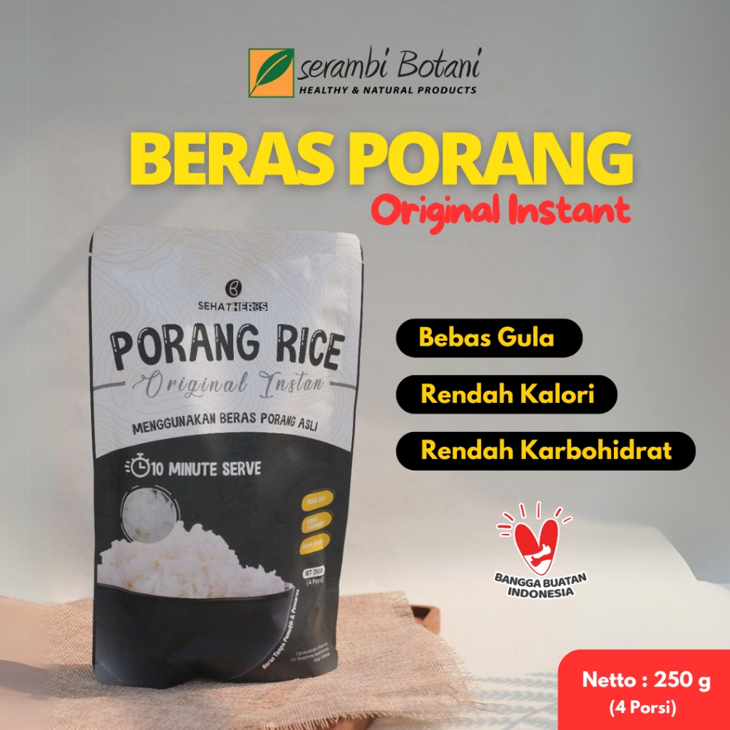 Jual Beras Porang Instan Beras Diet Rendah Kalori 250gr Rasa Original ...