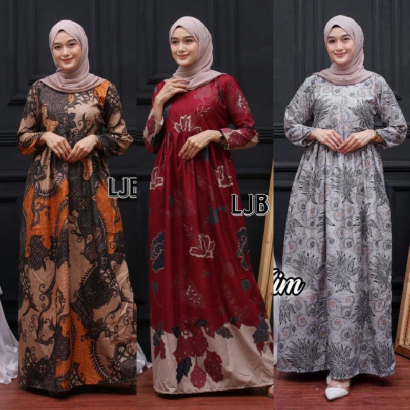 Jual Gamis Batik Polymicro Tali Samping Resleting Depan Busui Friendly ...