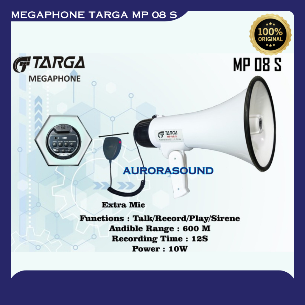 Jual MEGAPHONE TARGA MP 08 S CORONG PENGERAS SUARA ORIGINAL | Shopee ...