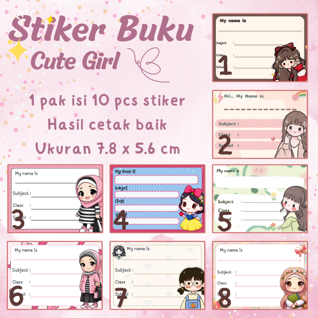 Jual 10Pcs Stiker Mapel Label Buku Pelajaran Sekolah Stiker mata ...