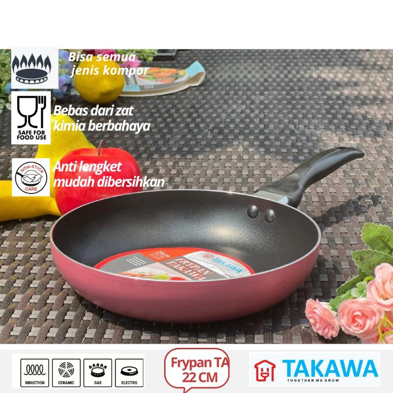Jual Frypan Takawa TA 22 CM/Teflon Takawa Anti Lengket Serbaguna Murah ...