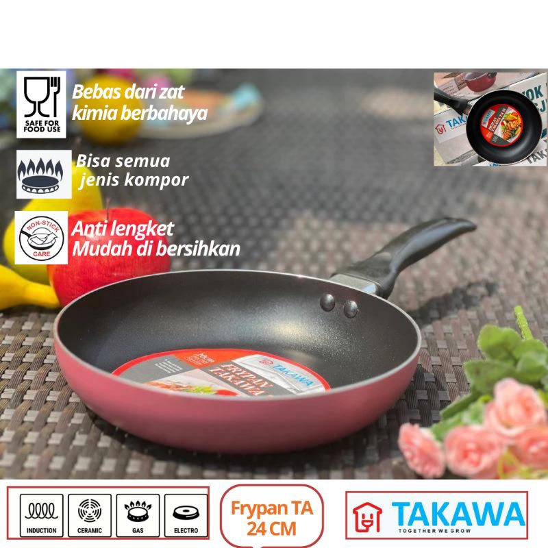 Jual Frypan Takawa TA 24 / Teflon Anti Lengket Serbaguna/Penggorengan ...