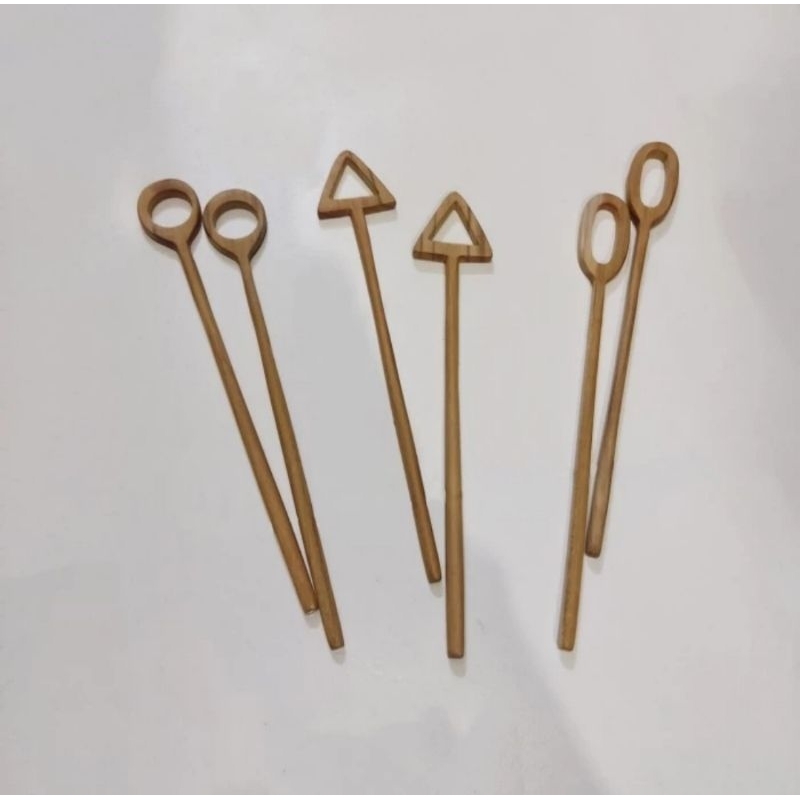 Jual Stirrer Pengaduk Minuman Kayu Jati Panjang Long Bar Spoon Sendok ...