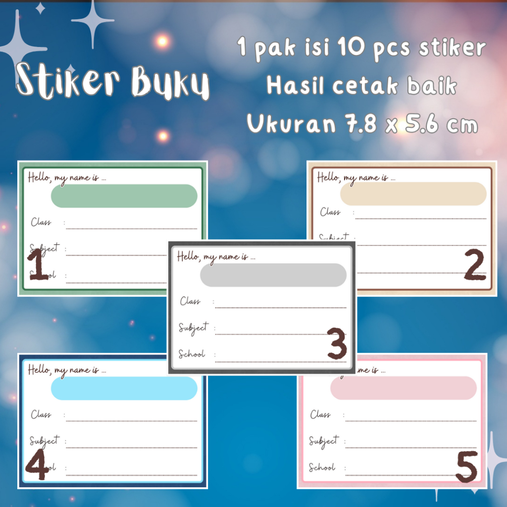 Jual 10Pcs Stiker Mapel Label Buku Pelajaran Sekolah Stiker mata ...