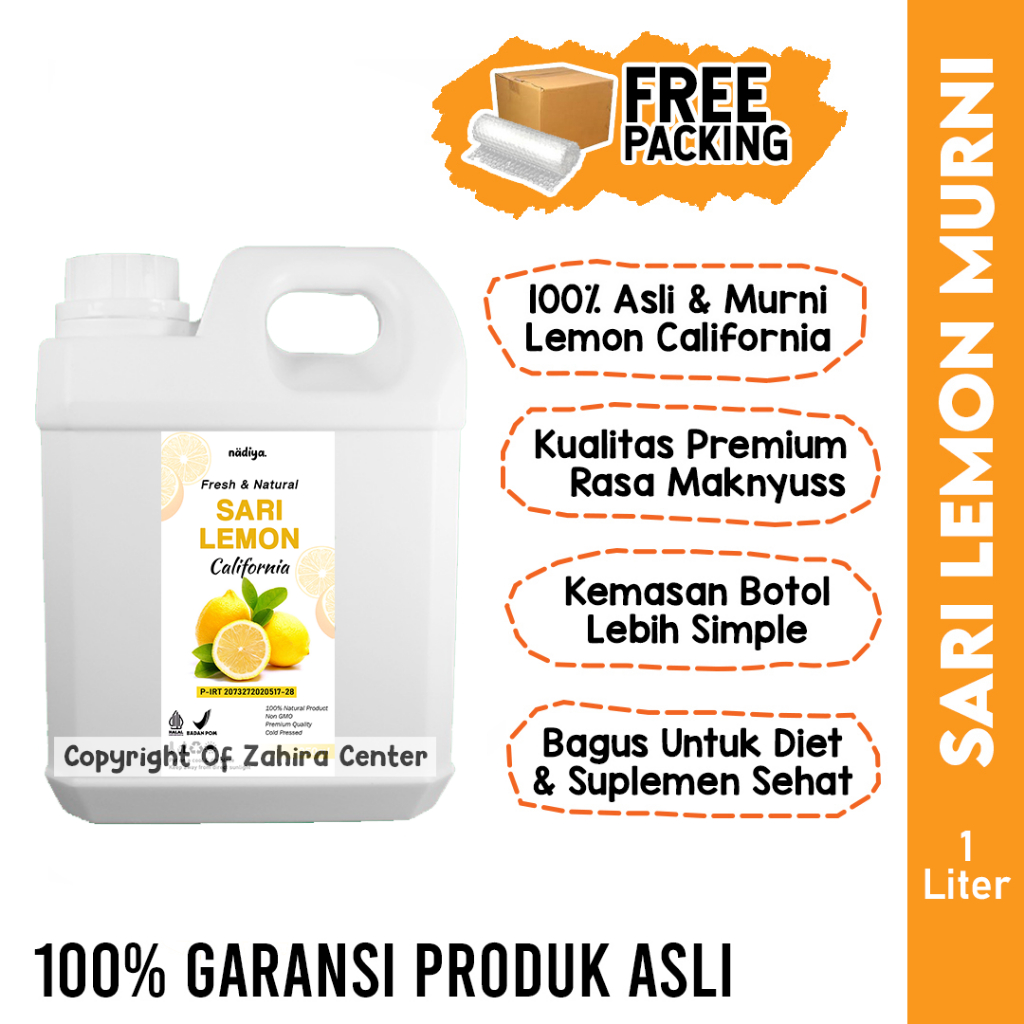 Jual MURNI 100% SARI LEMON ALAMI 1 LITER Kemasan Jerigen Perasan Jeruk ...